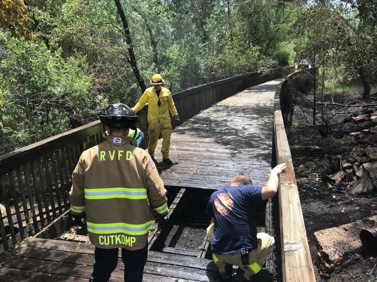 Fire burns boardwalk on Weber River Trail in Riverdale | News, Sports ...